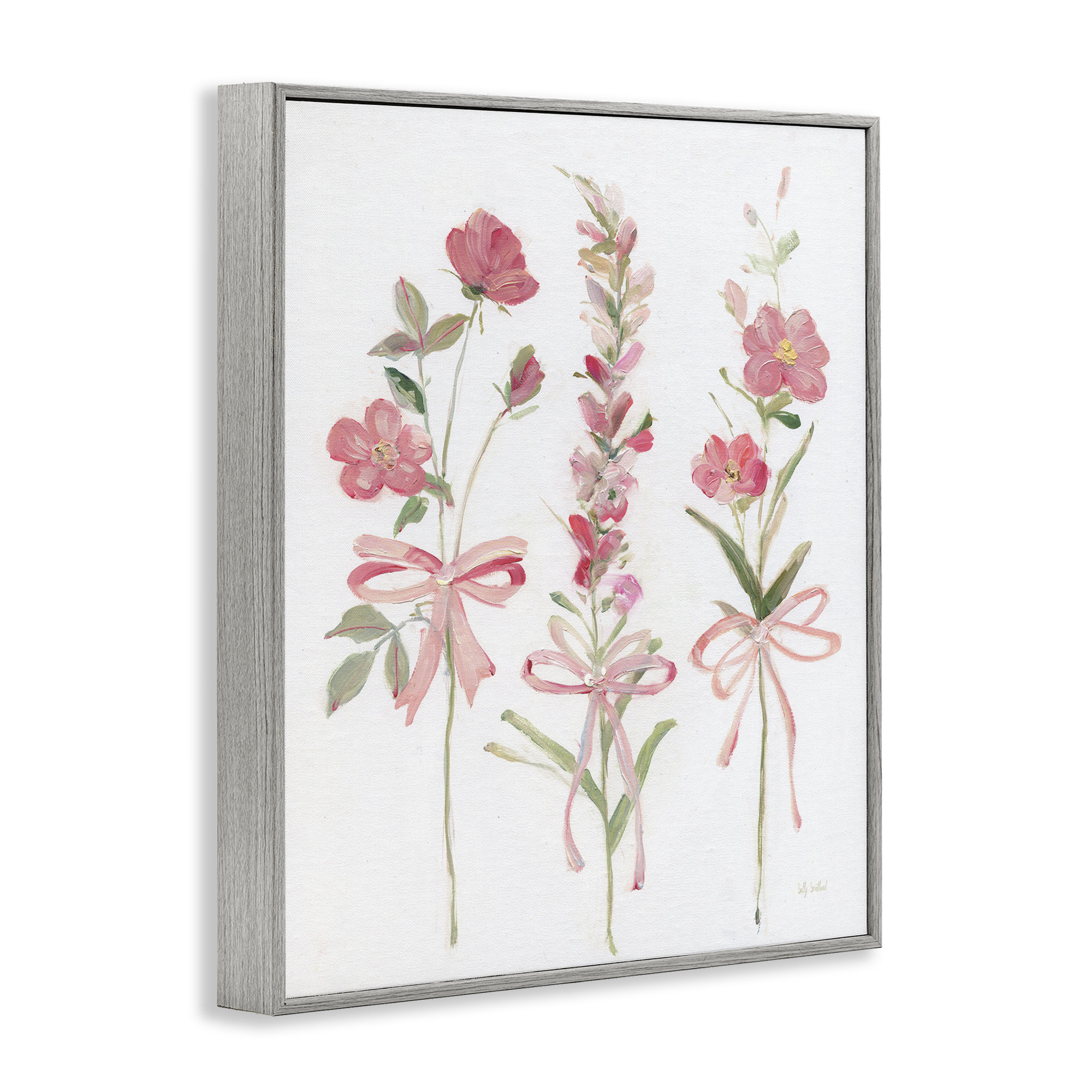 Ophelia & Co. Pastel Pink Floral Sprigs Framed Giclee, design by Sally ...
