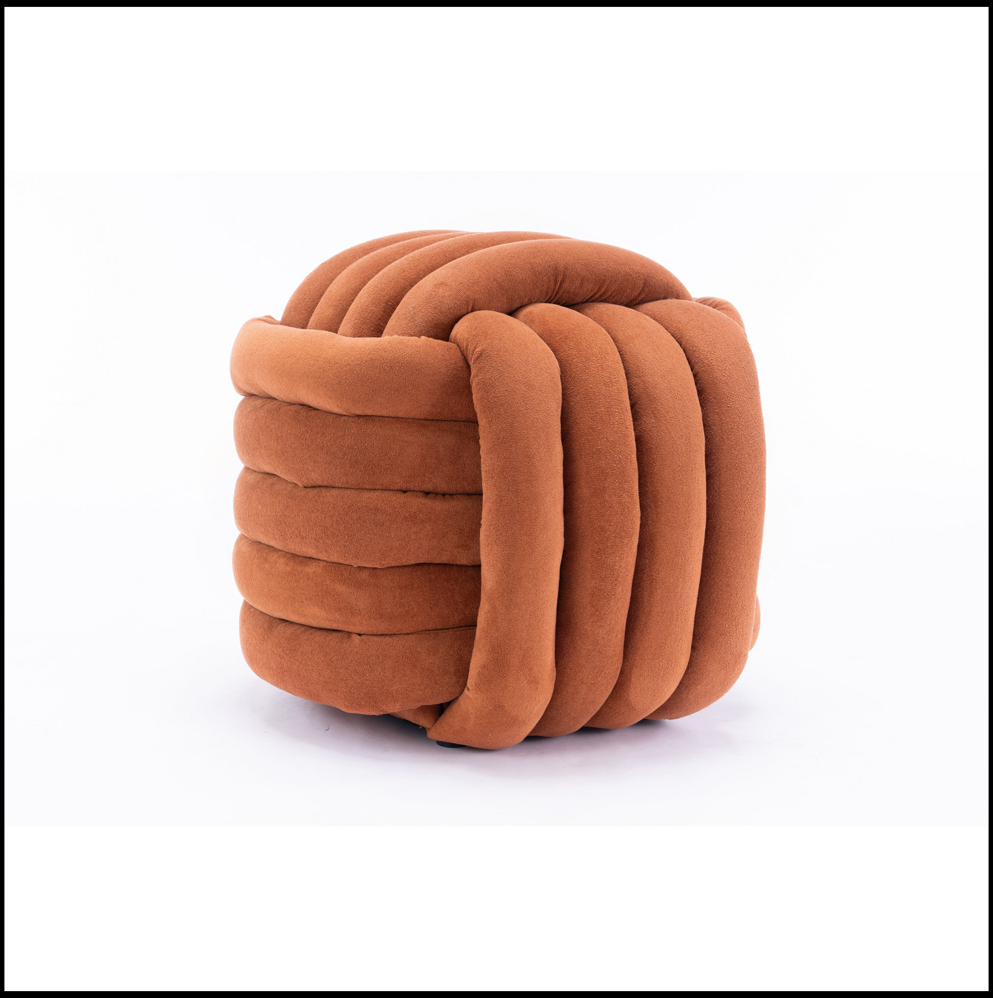 Ivy Bronx Chenille Fabric Modern Knot Design Ottoman, A Versatile And Stylish Seat For Your ...