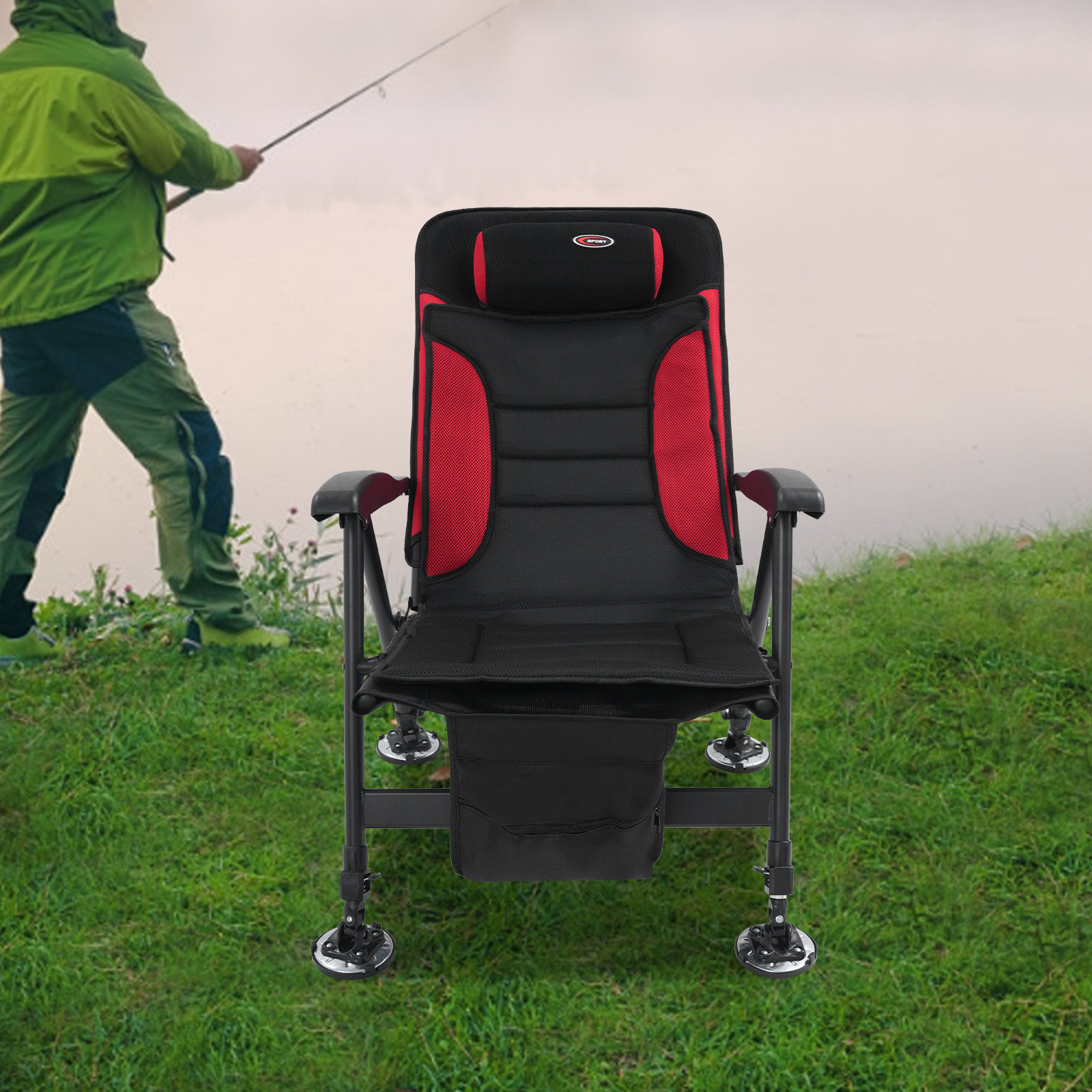 Latitude Run® Multi-Function Portable Fishing Chair Folding Fishing ...