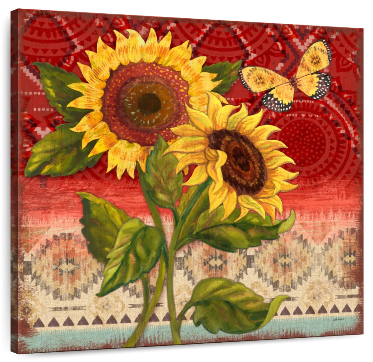 Lark Manor™ Harnek Native Sunflowers Butterfly | Wayfair