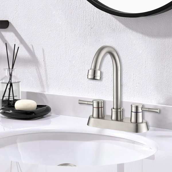 SMARTLET Centerset Faucet 2-handle Bathroom Faucet with Drain Assembly ...
