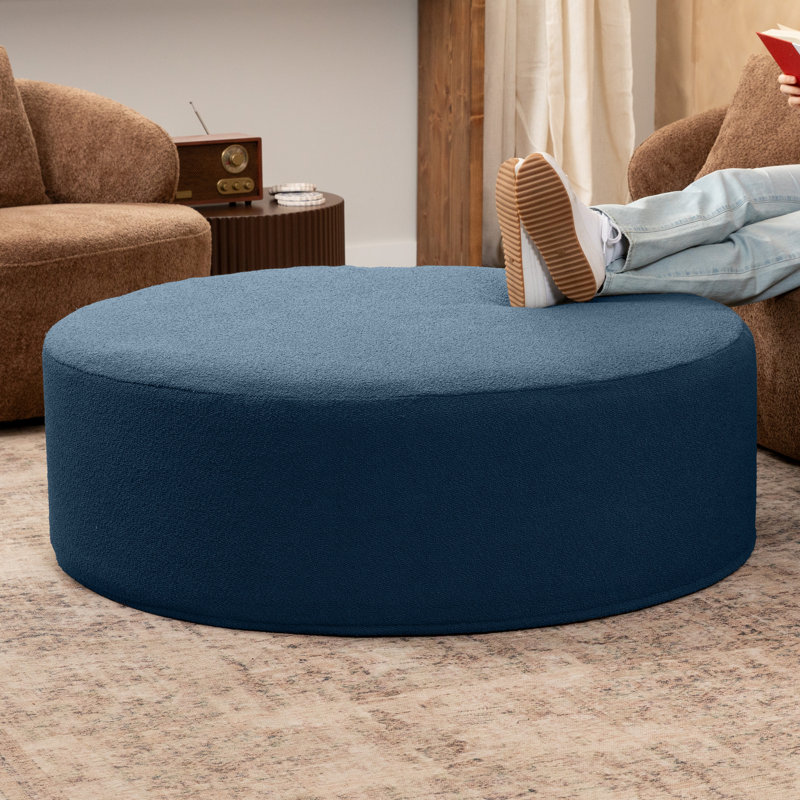 Latitude Run® Natacia Round Couch Ottoman – Oversized Giant Coffee ...