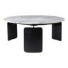 Wade Logan® Round Coffee Table Marble And Cast Aluminum Modern Metal ...