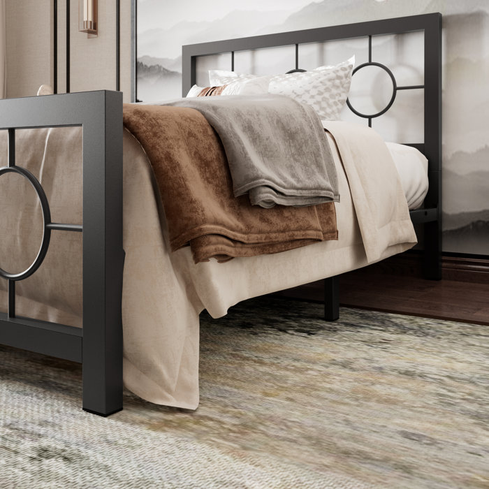 Wade Logan® Avren Oriental Vintage Style Metal Platform Bed & Reviews ...