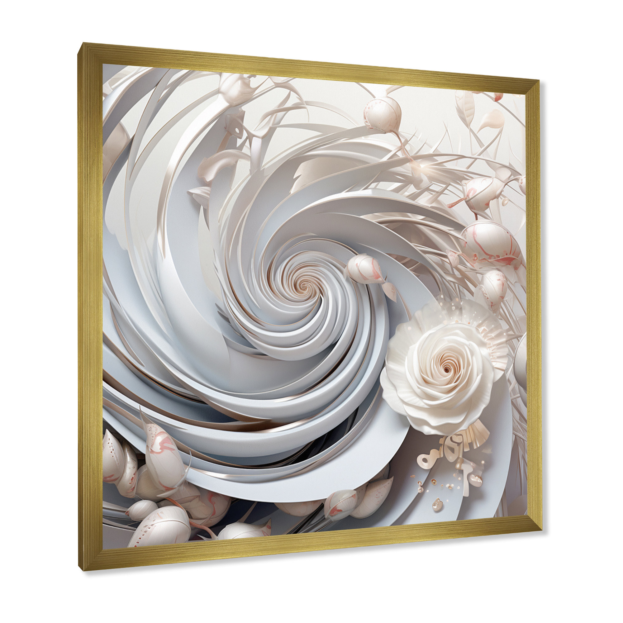 House of Hampton® White Blossoming Spring Fractal Flowers I - Print on ...