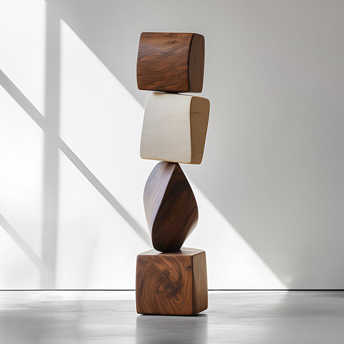 Stylish Home Interiors 64.96" Walnut Abstract sculpture on the floor ...