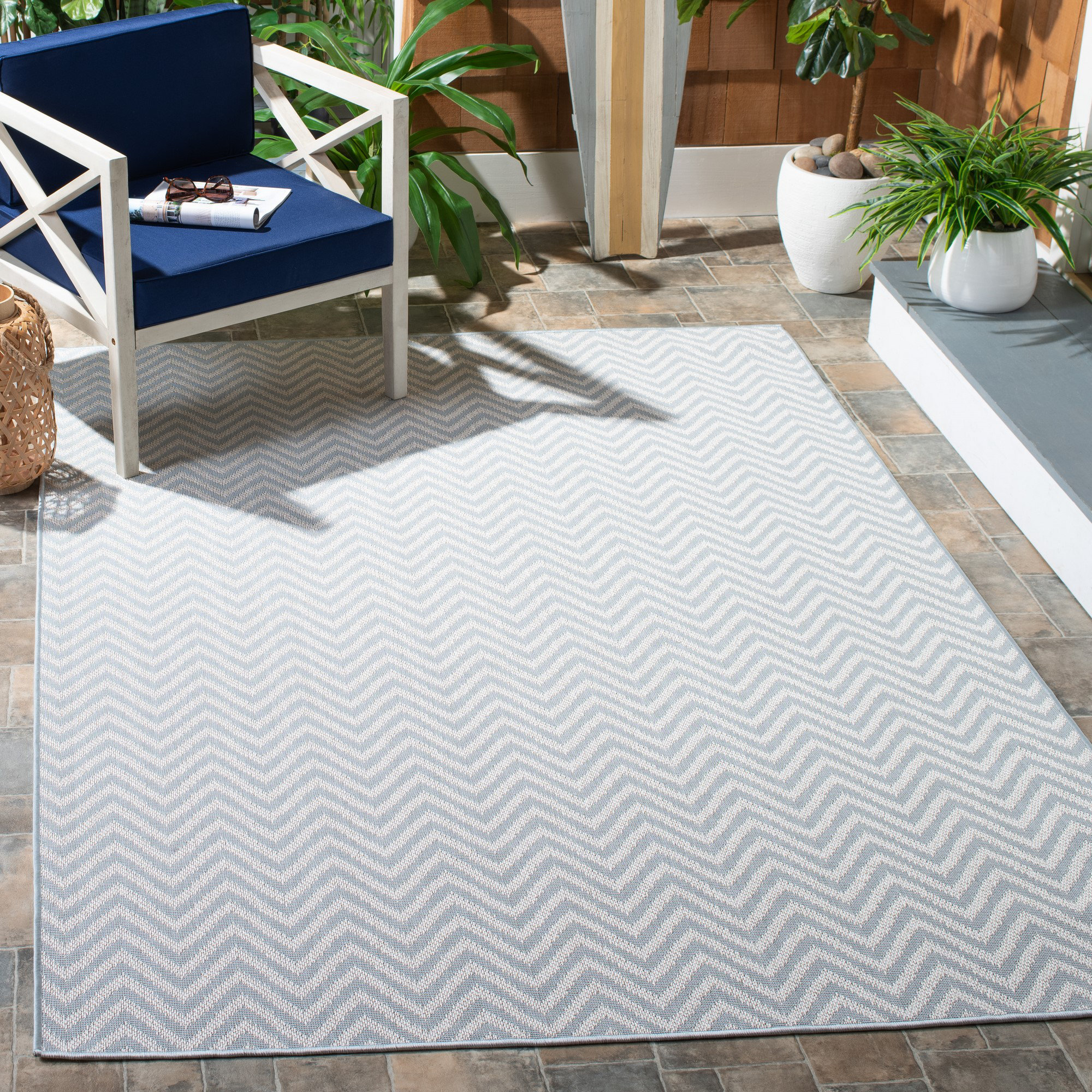 Martha Stewart Rugs Chevron Grey Indoor/Outdoor Area Rug - Wayfair Canada