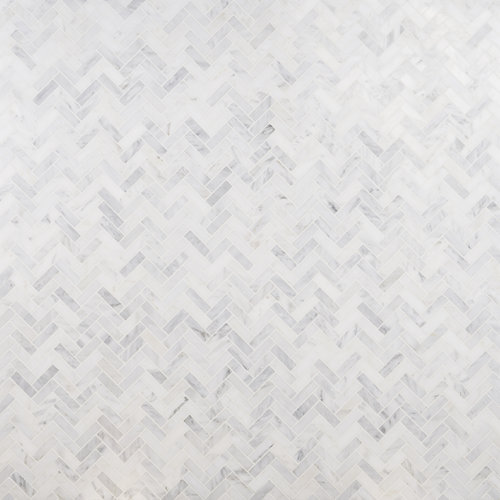 Bond Tile Oriental Herringbone 1" x 3" Polished Asian Statuary Marble ...
