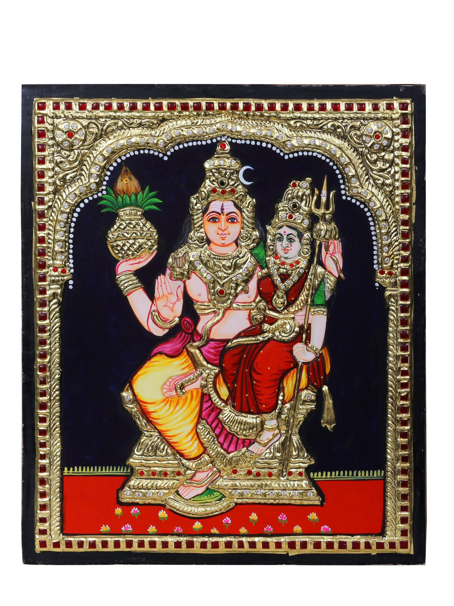 Exotic India Lord Shiva With Goddess Parvati Seated On Throne ...