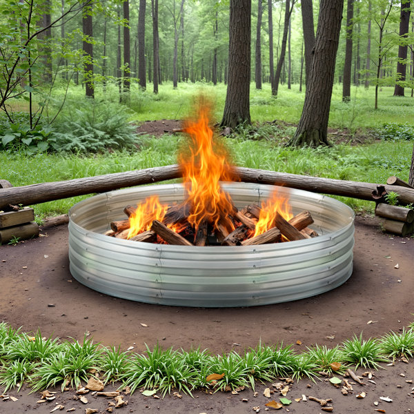 Williston Forge Multiple Sizes Silver Round Galvanized Steel Fire Pit ...