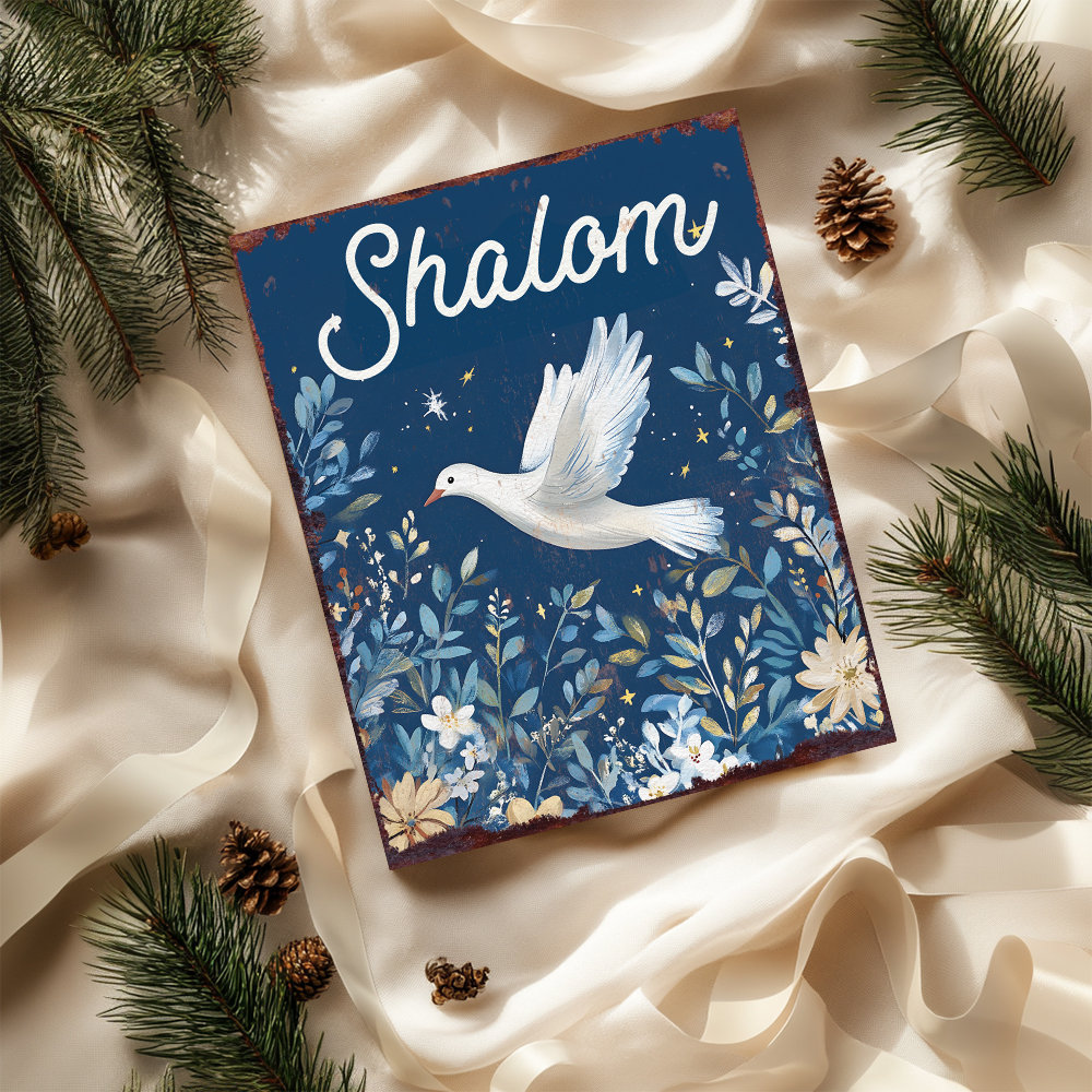 The Holiday Aisle® 15in Hanukkah Table Decor | Wooden Shalom Tabletop ...