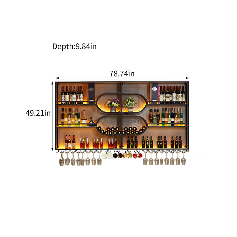 HomeZenLiving Modern Simple Wall-Mounted Iron Wine Rack | Wayfair