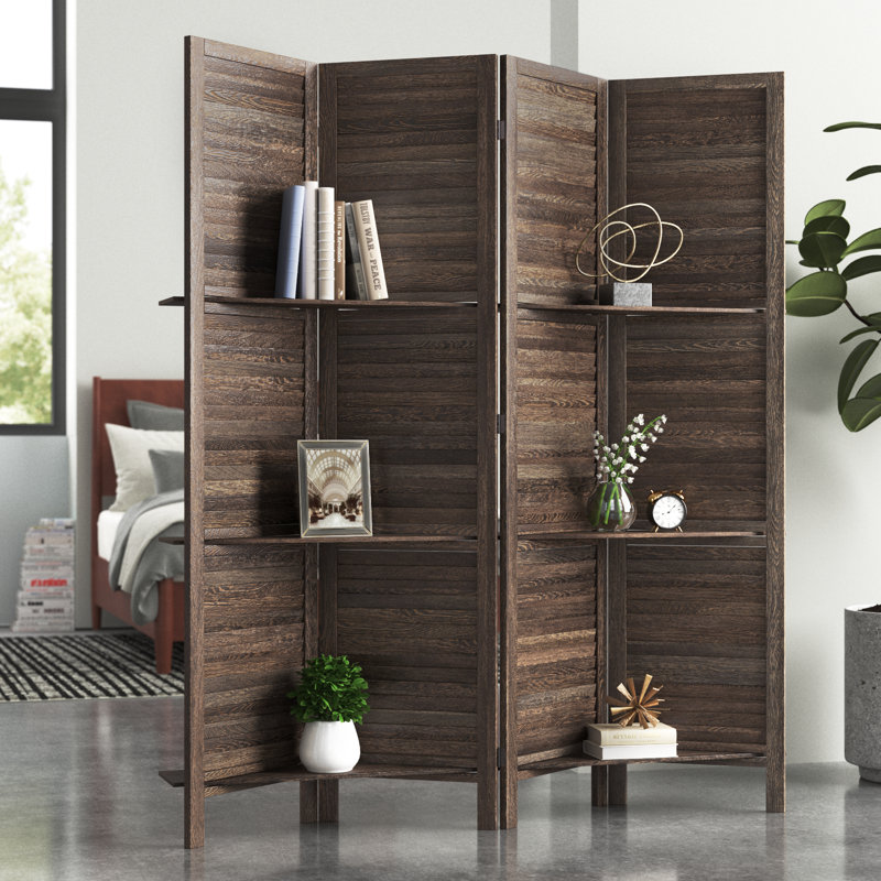 Decorative Wooden Room Divider Union Rustic Elmina 6 Ft Folding Room