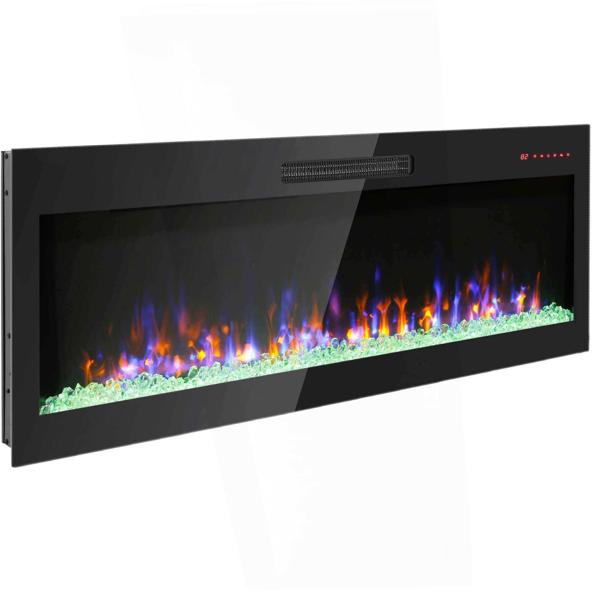 TYUNABRN 60 Inch Recessed Ultra Thin Tempered Glass Front Wall Mounted ...