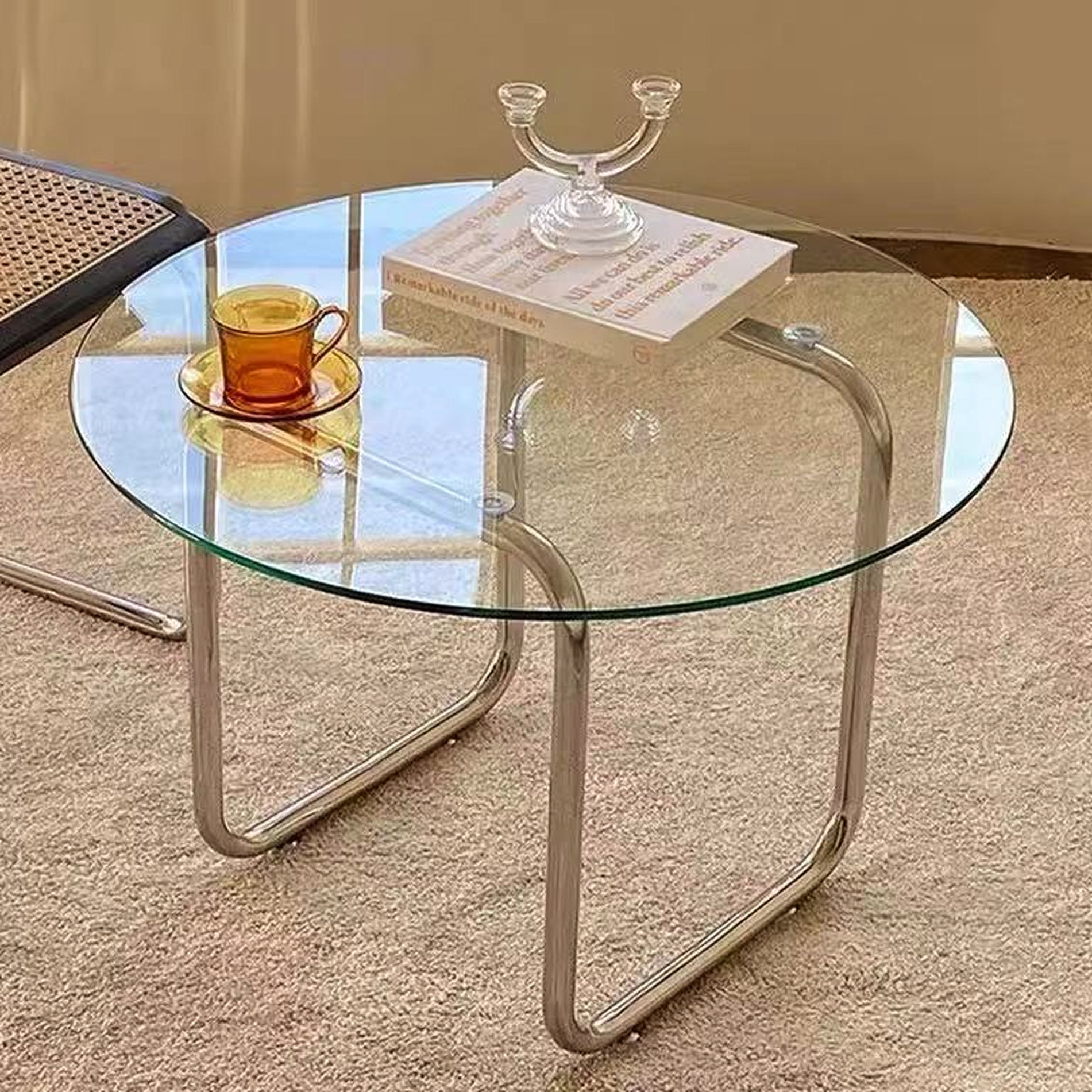 Wrought Studio™ Round, Glass Table Top, Tempered, Five - Fold Strength ...