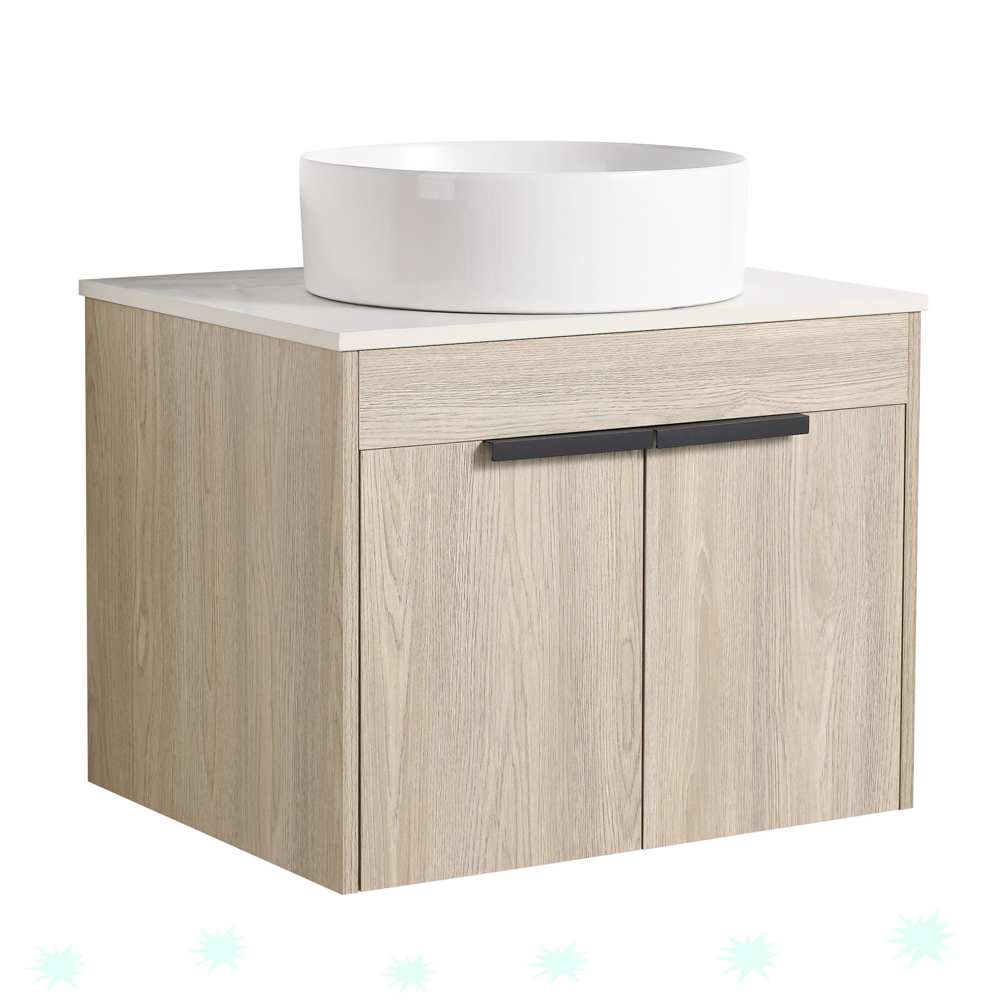 Ebern Designs Floating Bathroom Vanity With Ceramic Basin Set | Wayfair