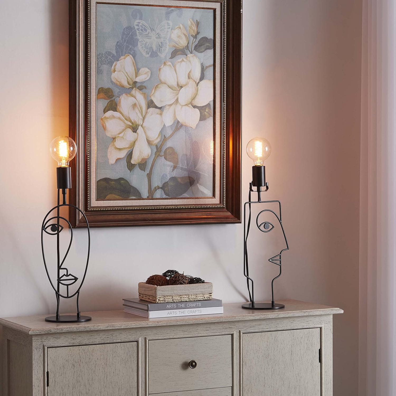 Ivy Bronx Industrial Farmhouse Table Lamps Set Of 2 - Black Metal ...