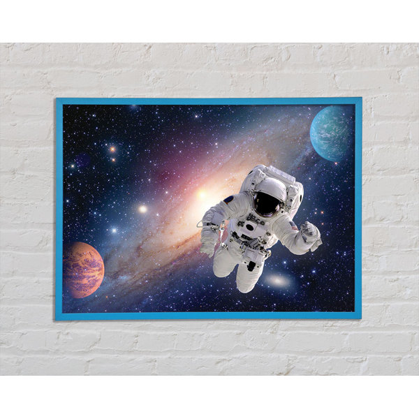 Brayden Studio Spaceman In The Galaxy - Single Picture Frame Art Prints ...