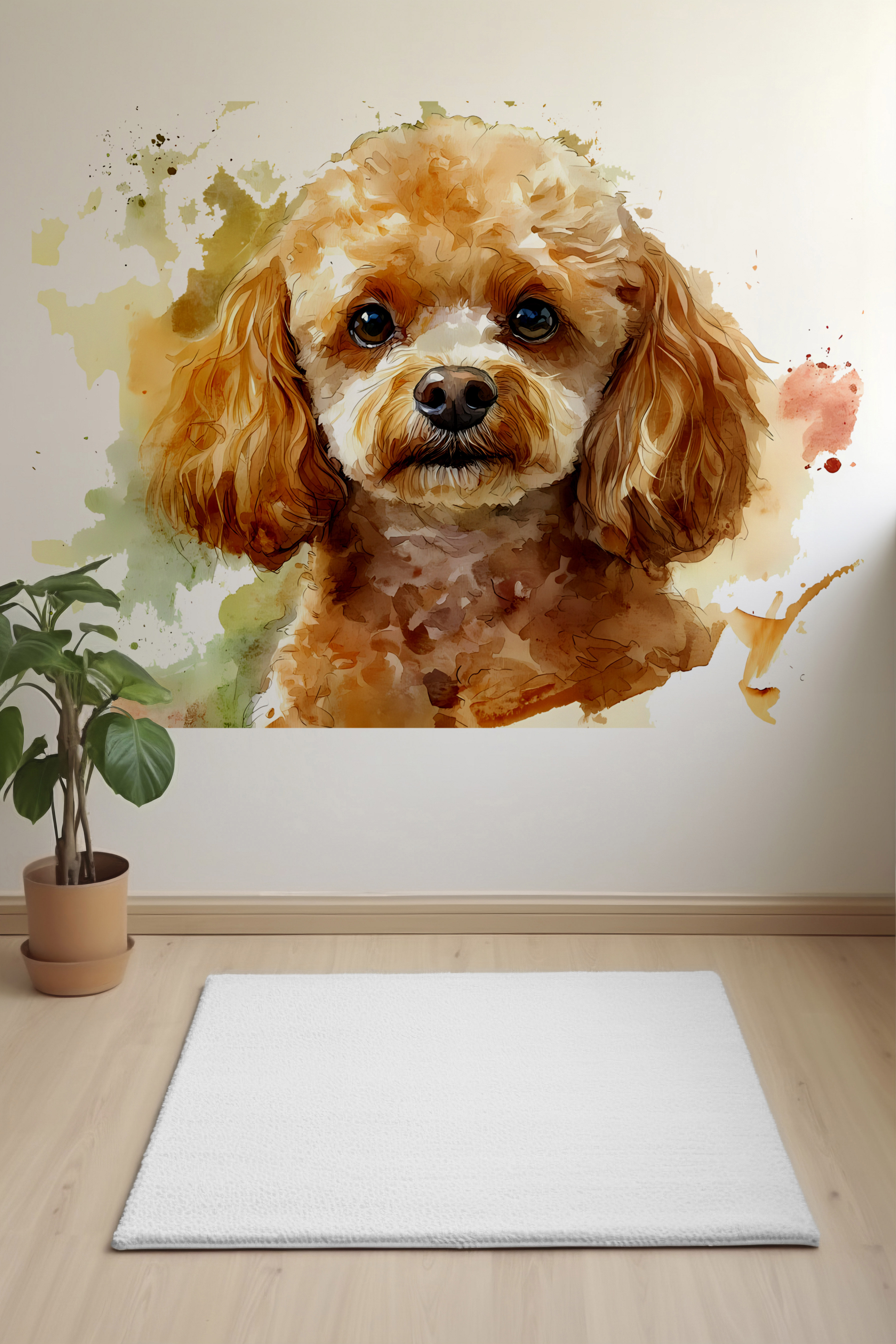 Lark Manor™ Adorable Poodle Dog Vinyl Wall Sticker – Watercolor Pet ...