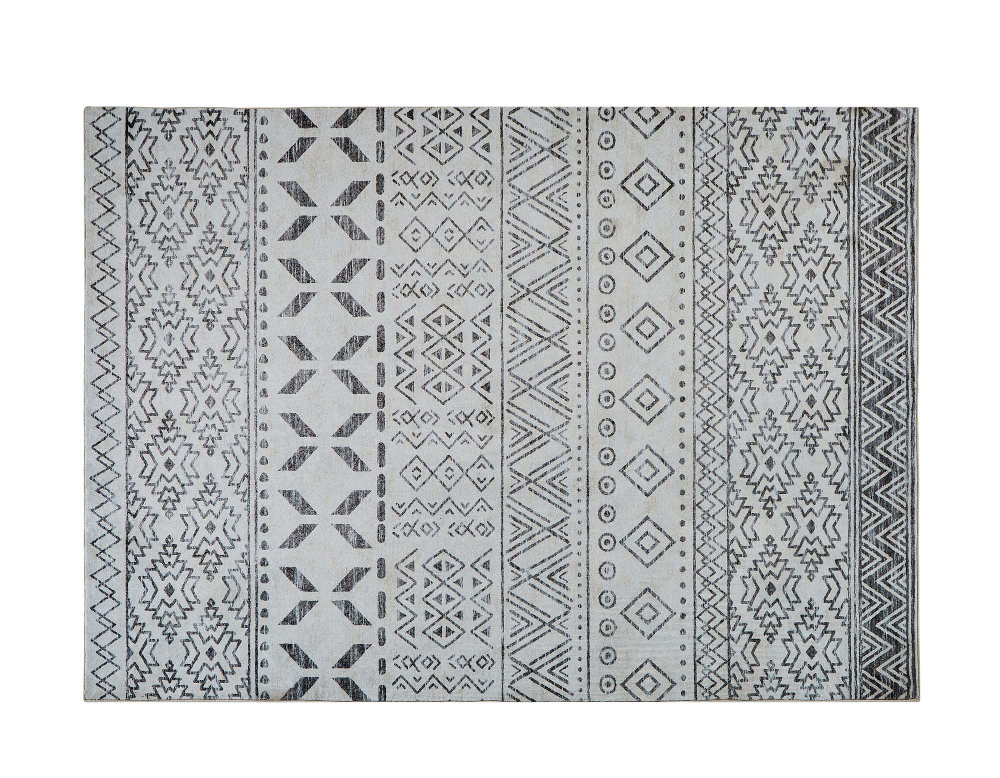 Dakota Fields Gray Geometric Rectangle Faux Cashmere Area Rug | Wayfair