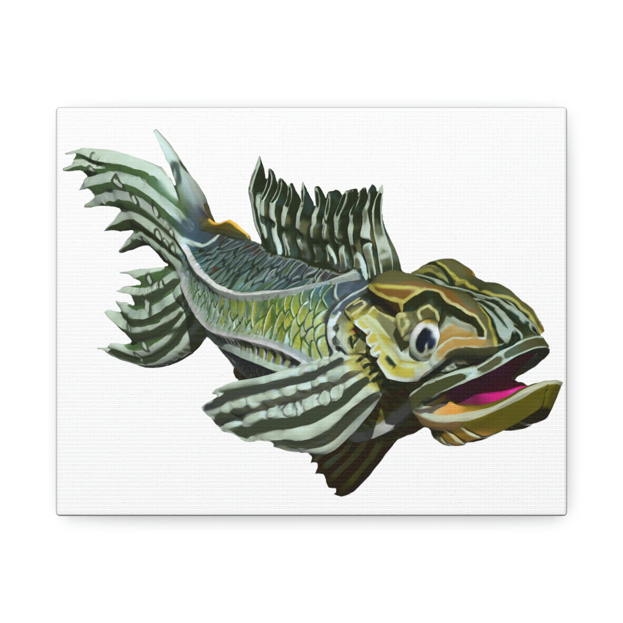 Red Barrel Studio Green Fish by Kelly Johnson - Wrapped Canvas Graphic ...