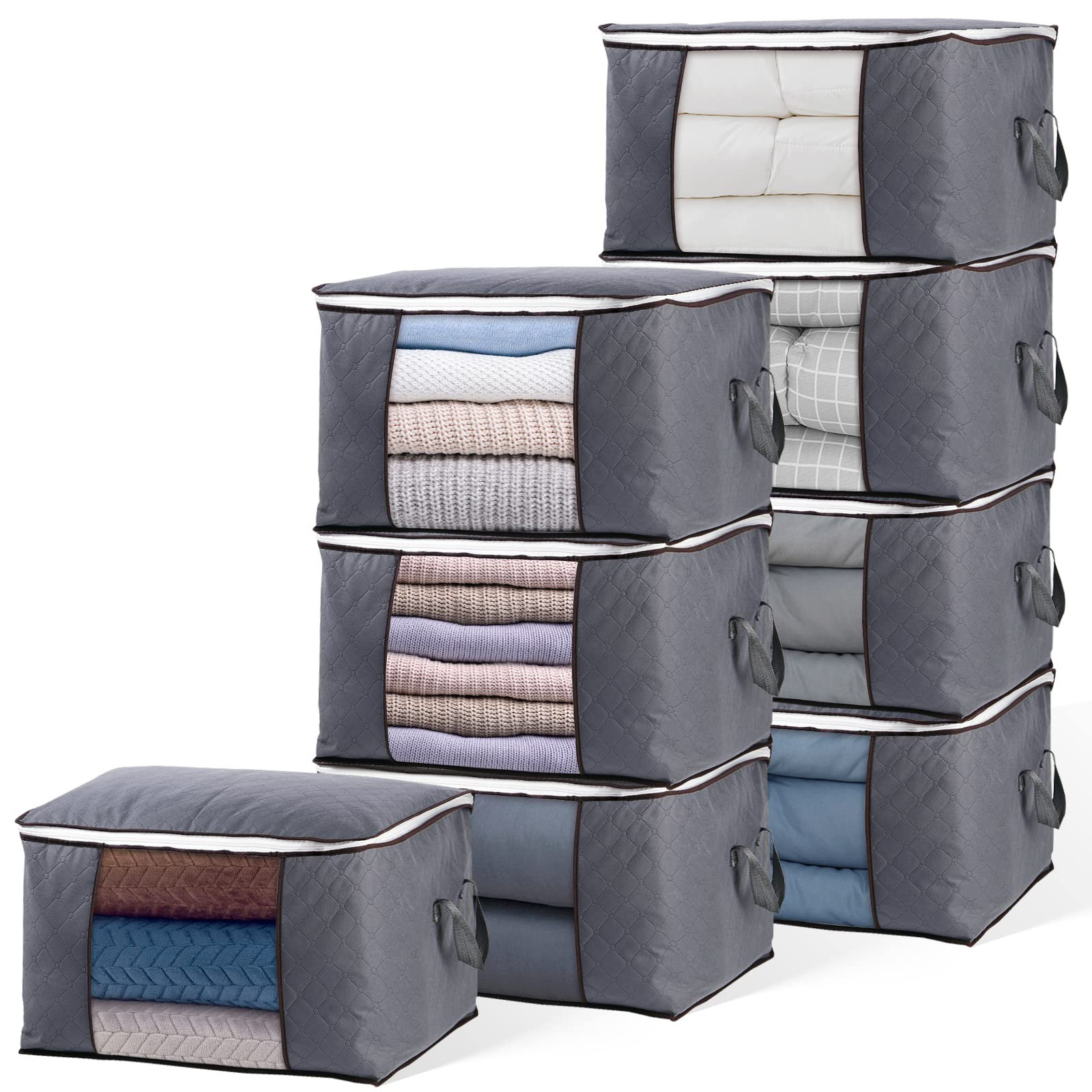 Latitude Run® Foldable Storage Bags - Set of 8 (Gray) | Wayfair
