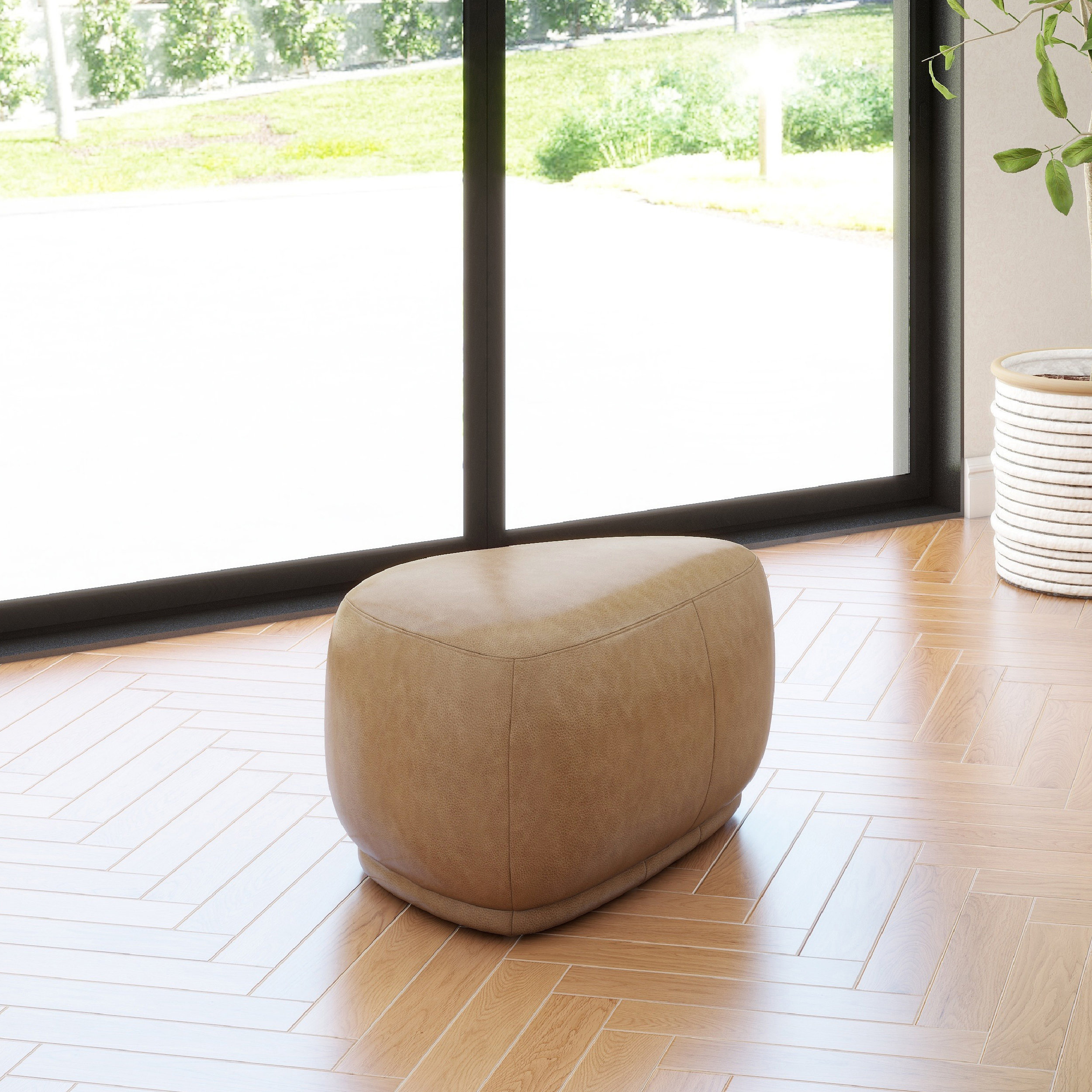 Wade Logan® Britnae Velvet Pouf | Wayfair