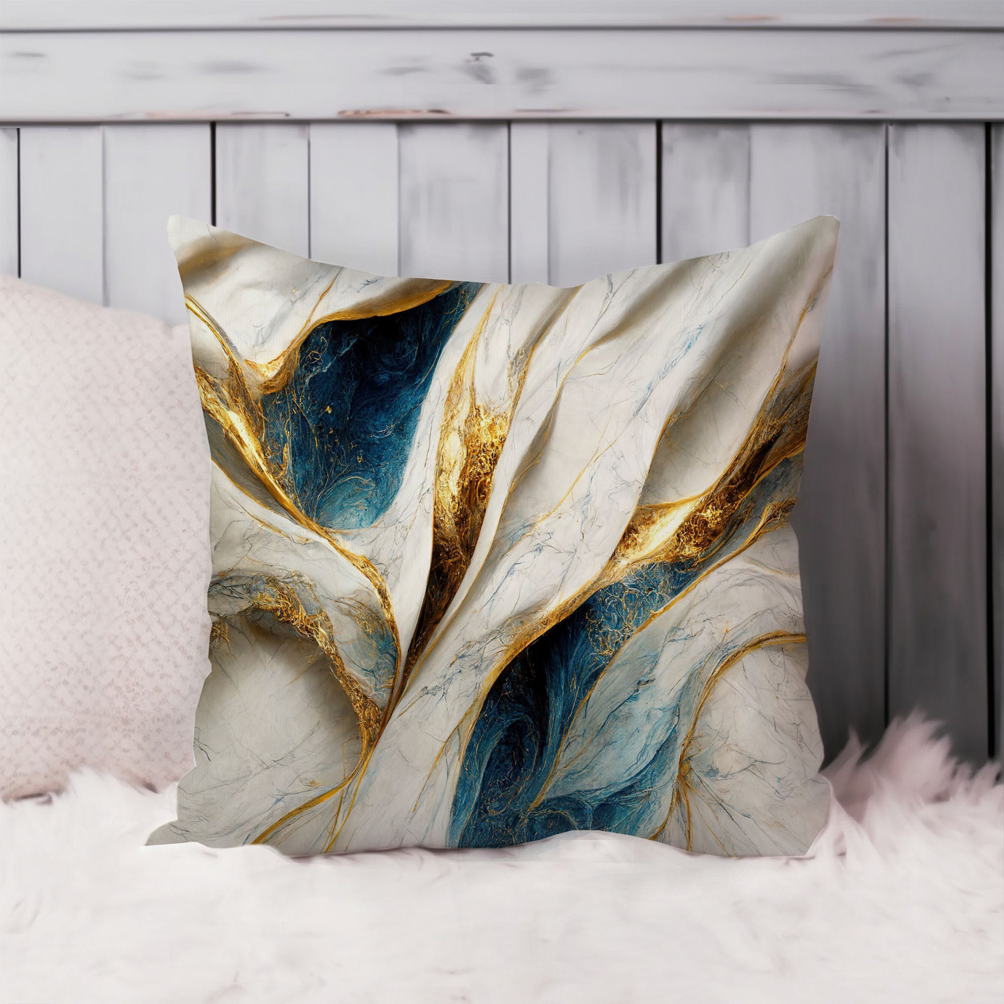 Ethan Taylor Abstract Blue Gold Geode Crystals Marble Agate Modern ...