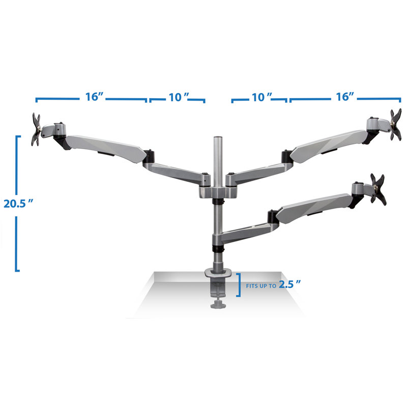 Mount-It Dual Monitor Mount and Laptop Tray with Attachable Mouse Pad ...
