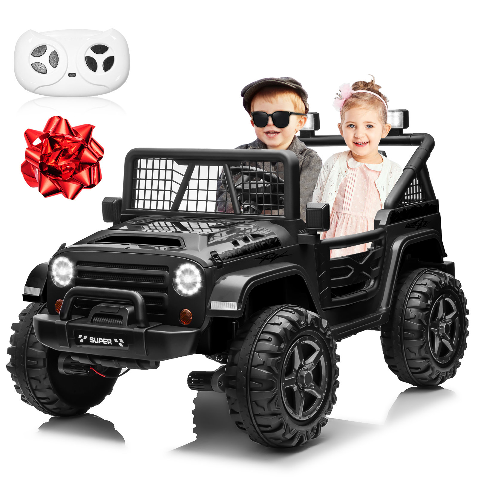 Anrli 24V Ride on Car with Remote Control, XL 2 Seater 4WD/2WD ...