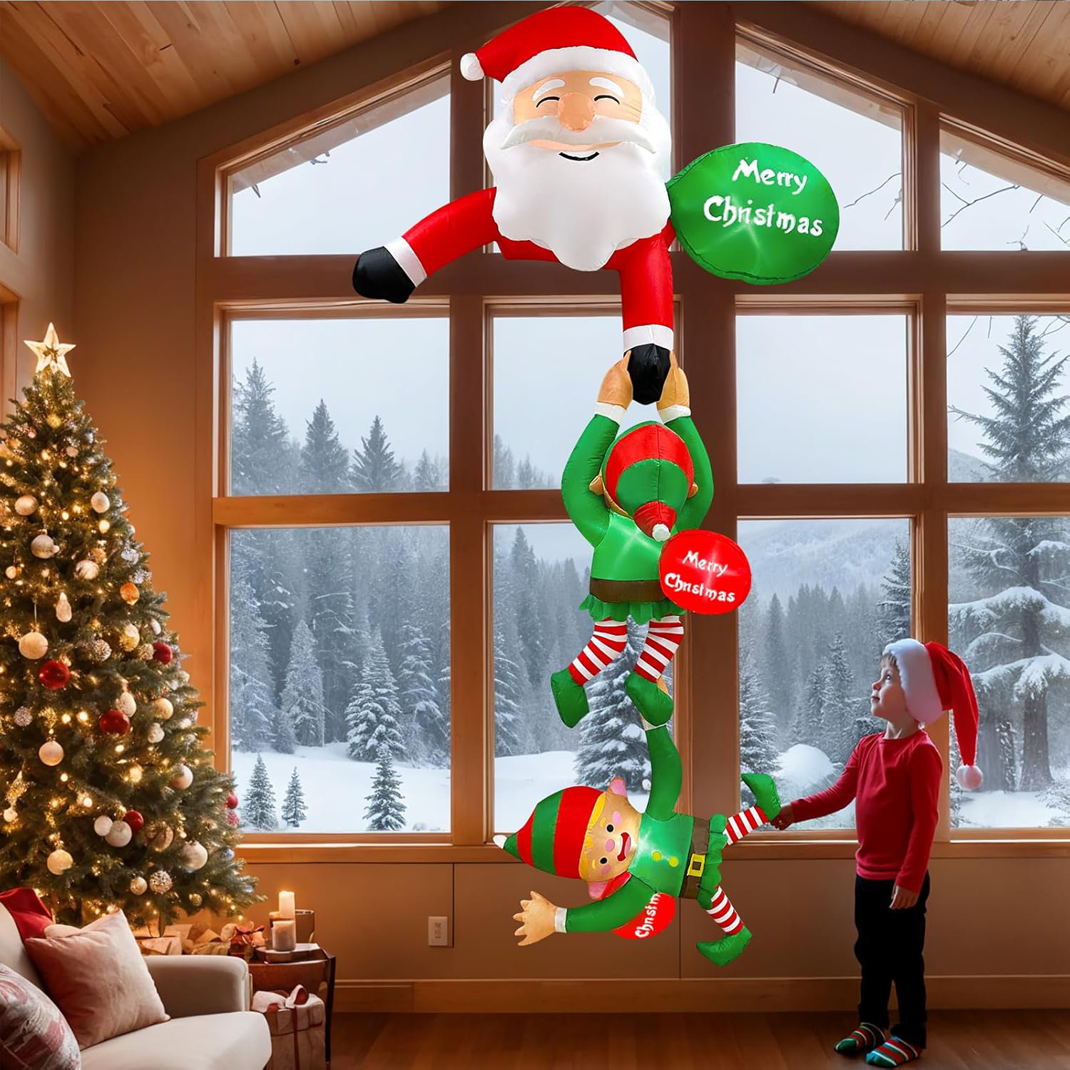 The Holiday Aisle® 8 FT Hanging Christmas Inflatable Outdoor ...