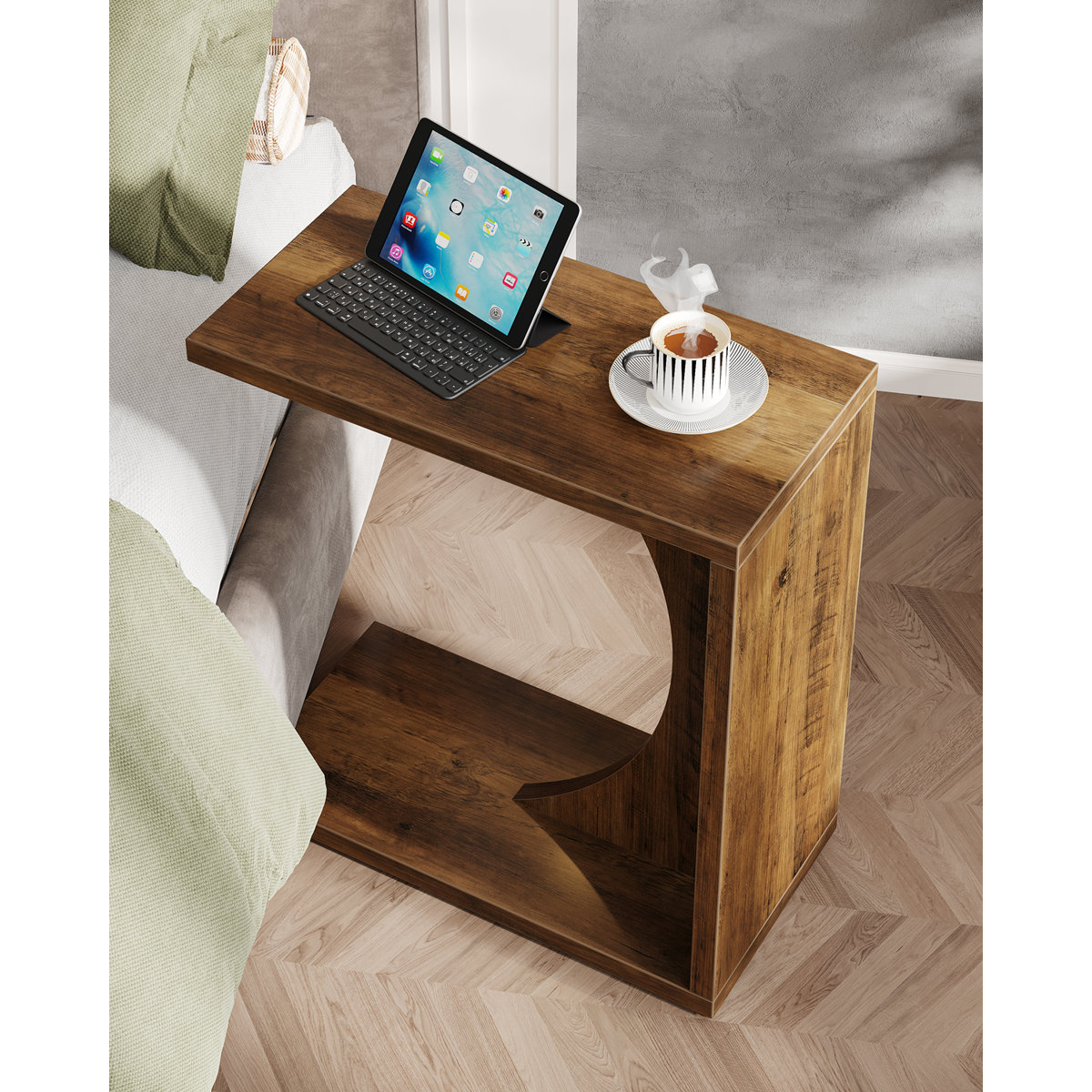 Ebern Designs Heikki C Shaped End Tables, Under Couch Table, Side Table ...