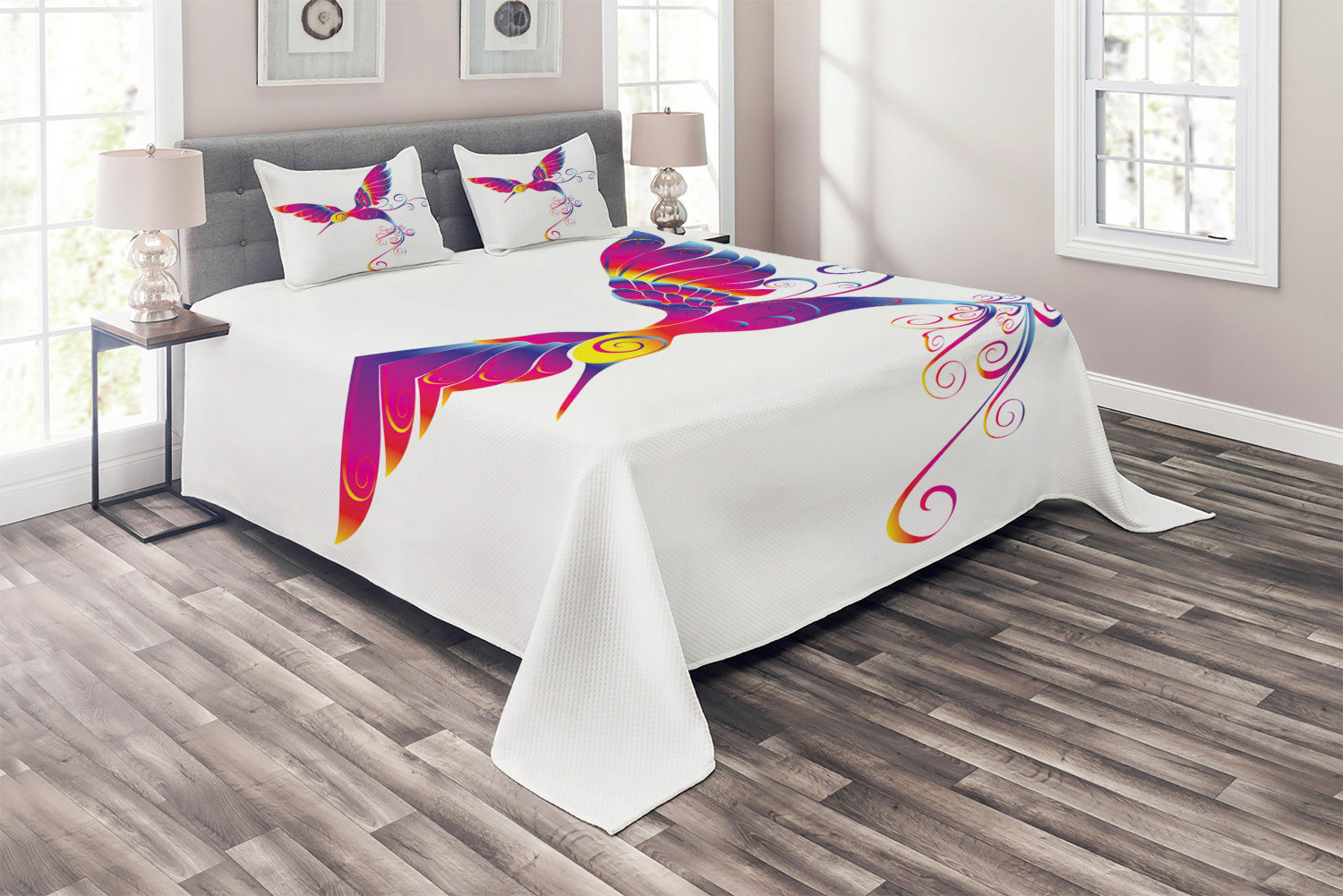 Ambesonne Magenta Microfiber Traditional 3 Piece Coverlet / Bedspread ...