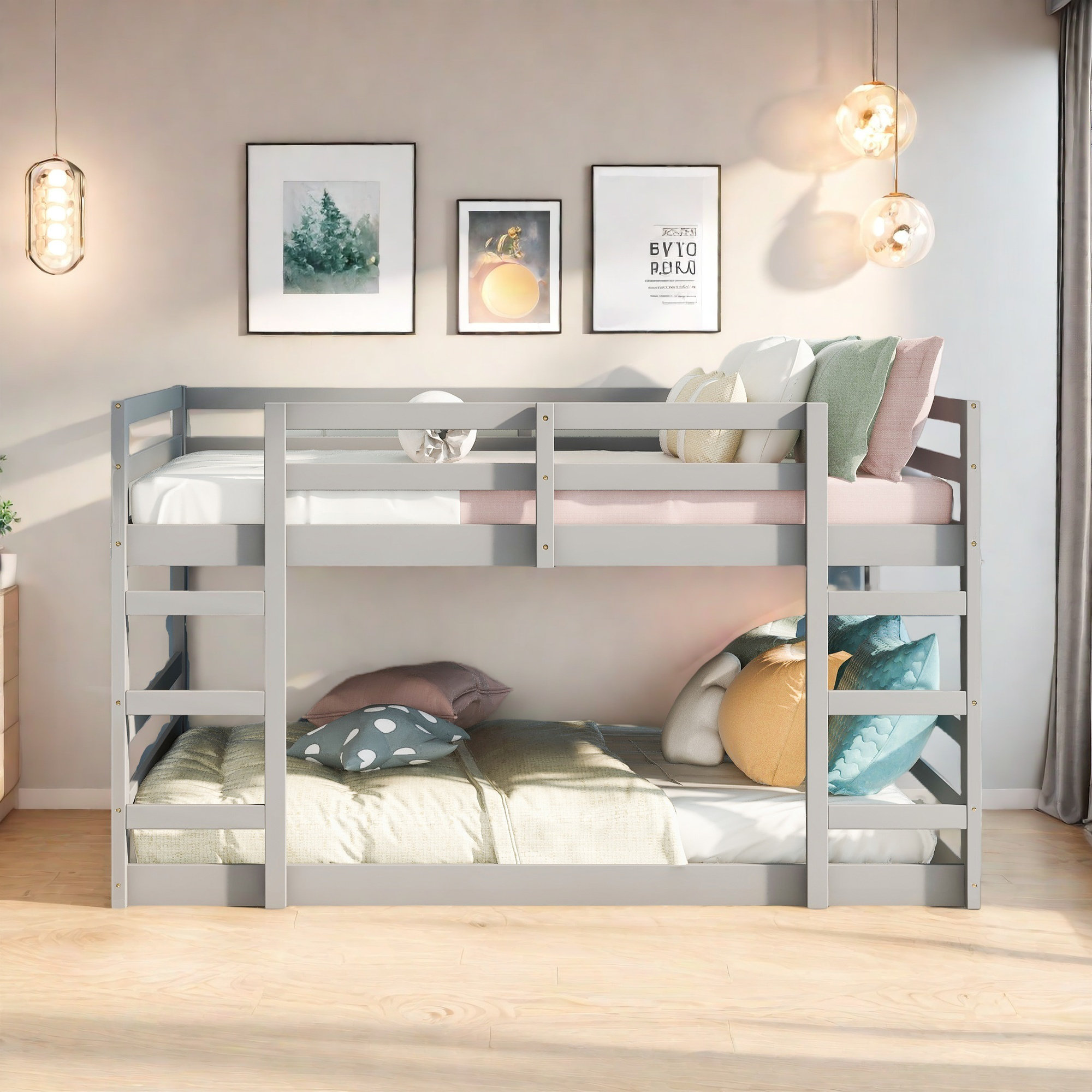 Harriet Bee Low Solid Wood Bunk Bed | Wayfair