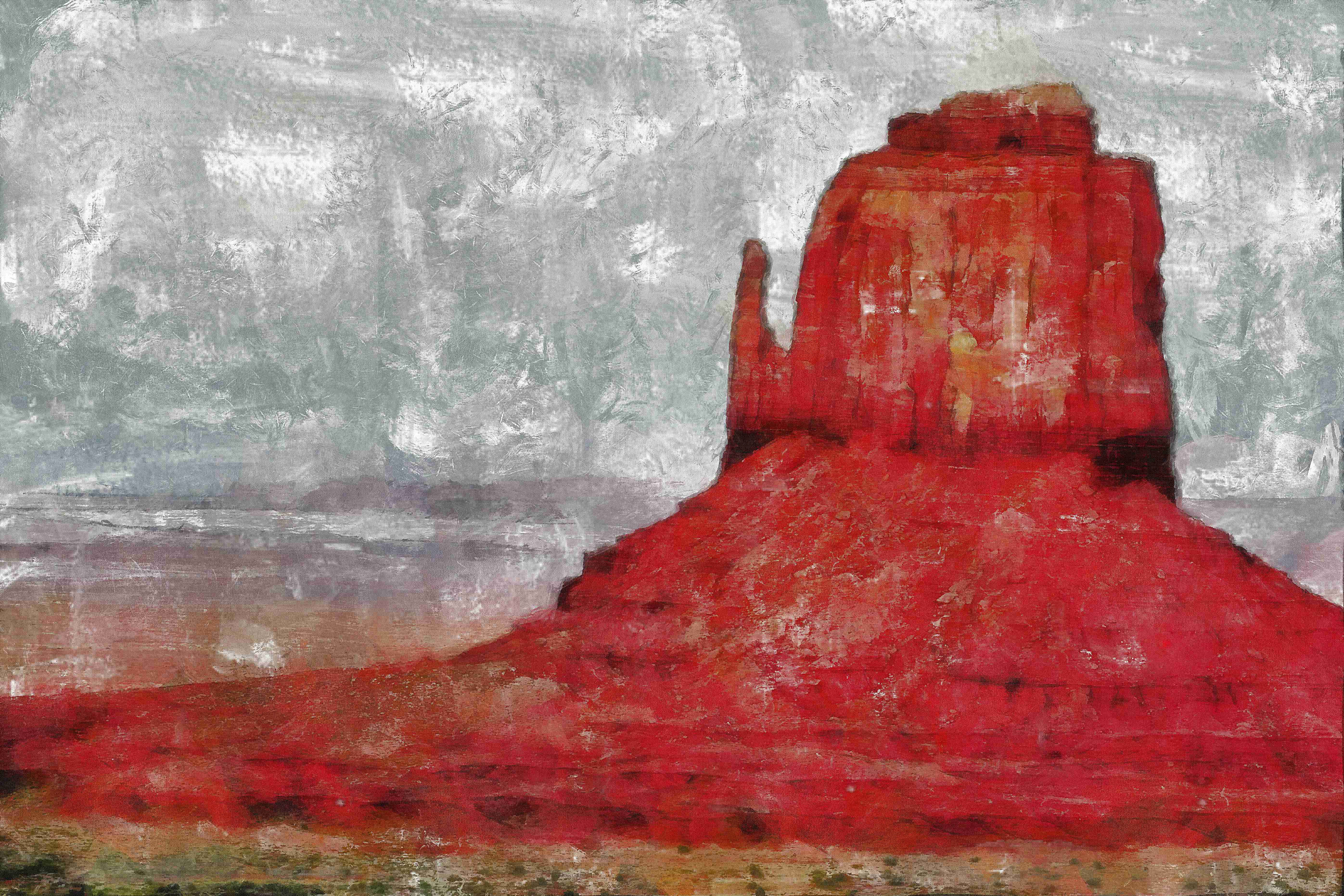 August Grove® Red Rock Pillar - Wrapped Canvas Painting | Wayfair