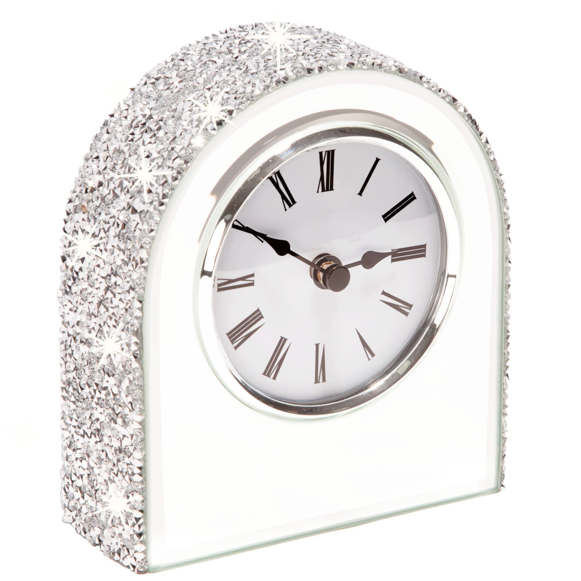 House of Hampton® Crush Diamond Mirror Glass Mantle Clock - Wayfair Canada