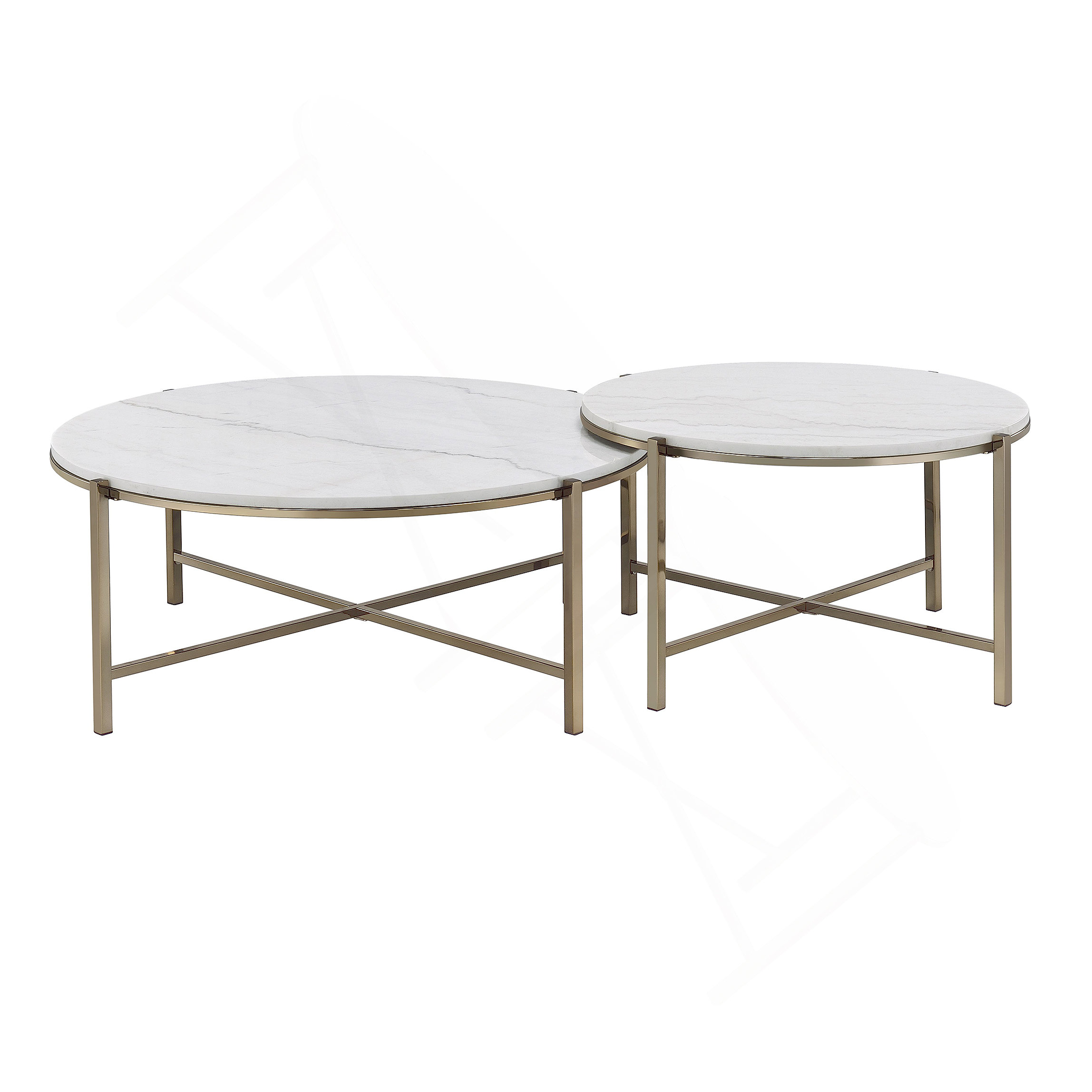 Latitude Run® Zaidee Marble Top & Nickel Finish Nesting Table Set | Wayfair