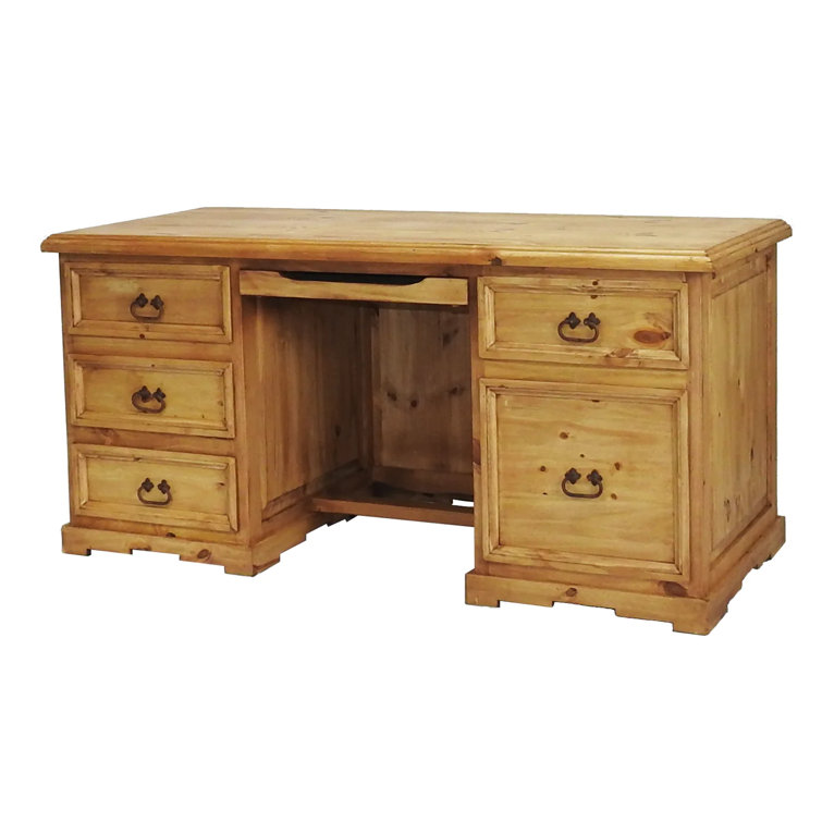 Loon Peak® Dobrivoje Solid Wood Executive Desk | Wayfair