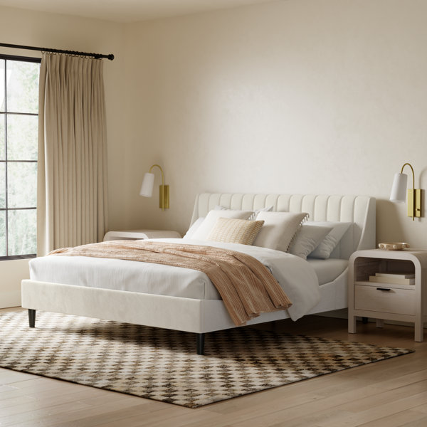 Wade Logan® Helaina Upholstered Wingback Bed & Reviews | Wayfair