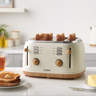 Vonshef 4 Slice Toaster - Nordic Matte Cream Design, 6 Browning ...