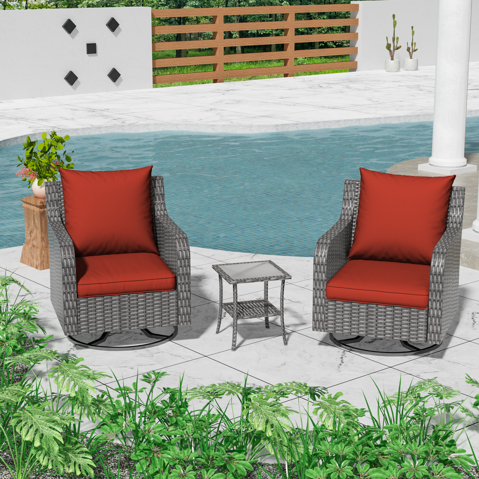 Winston Porter Sevrin Outdoor Seating Group with Cushions | Wayfair