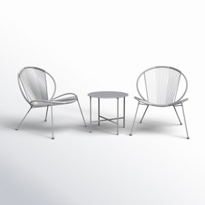 AllModern Halcott Steel Frame Rattan String Set Of 3 & Reviews | AllModern