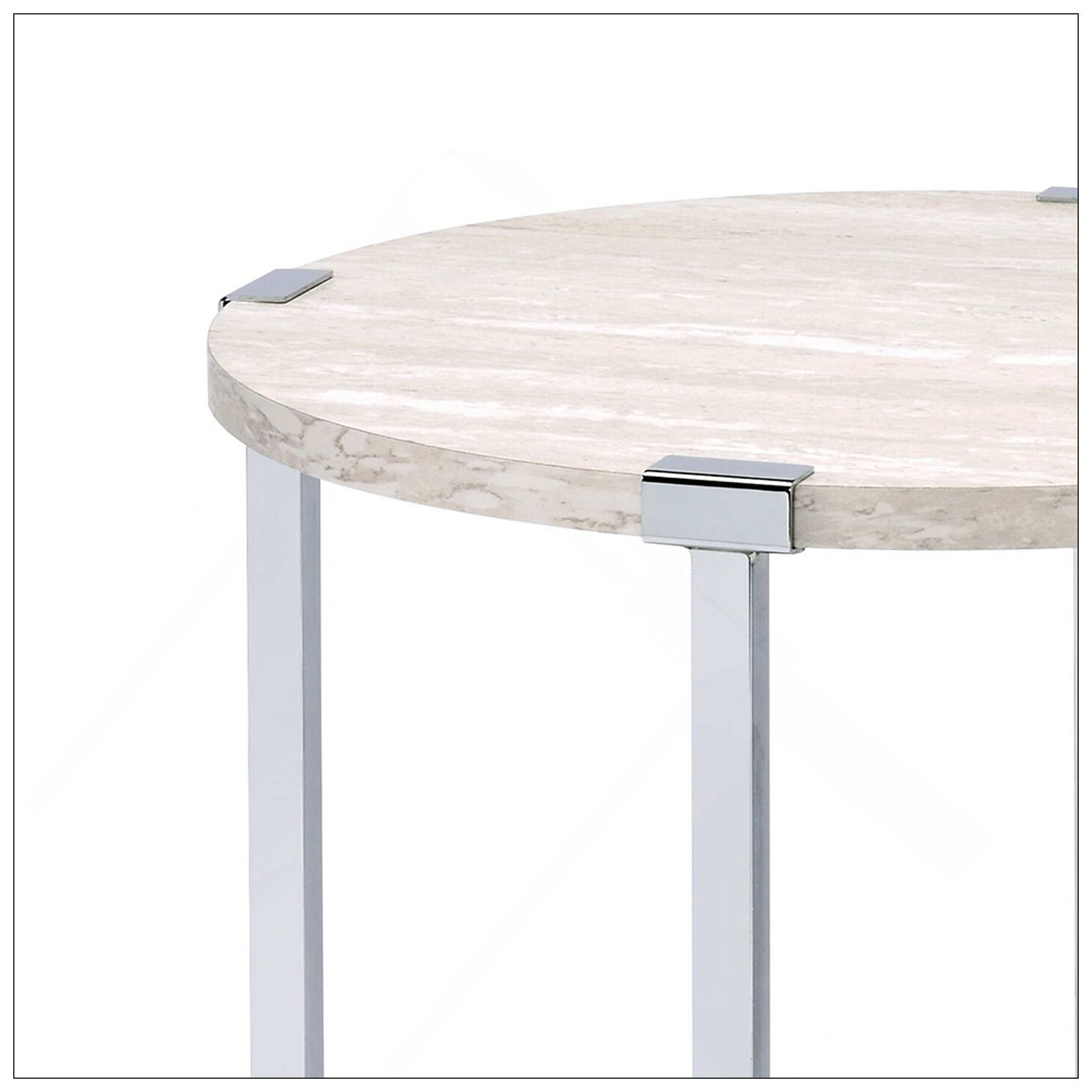 Latitude Run® Chic Round End Table With Sturdy X-Shape Support For ...