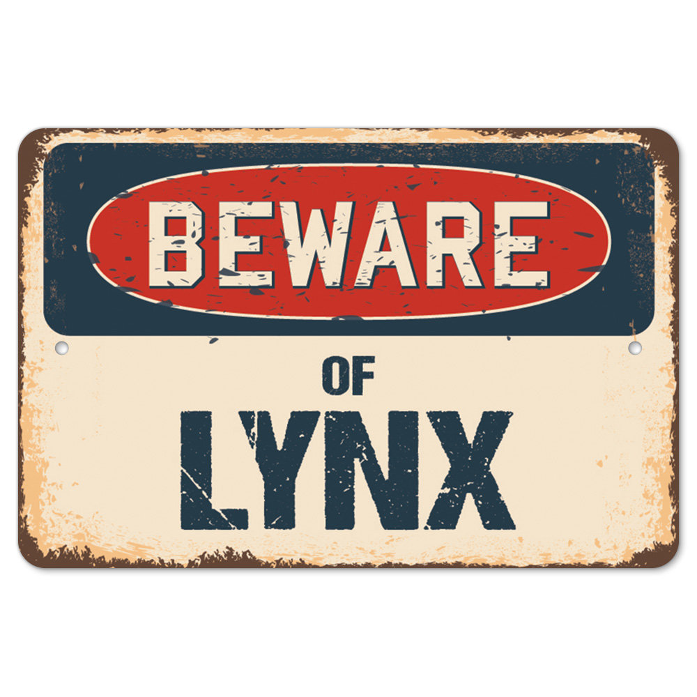 SignMission Decal-Lynx_Beware Of Lynx Rustic Sign Signmission Classic ...