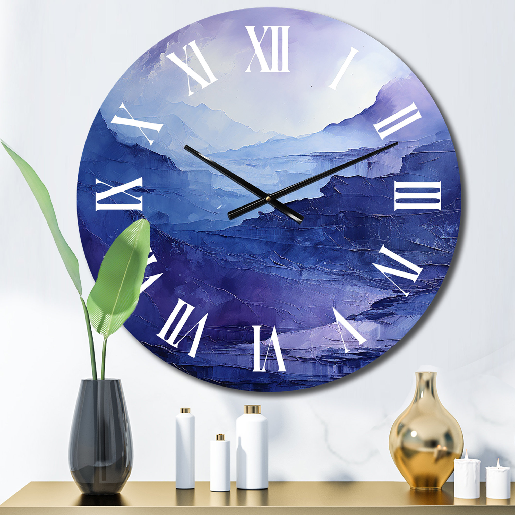 East Urban Home Coehn - Abstract Landscape Wall Clock | Wayfair