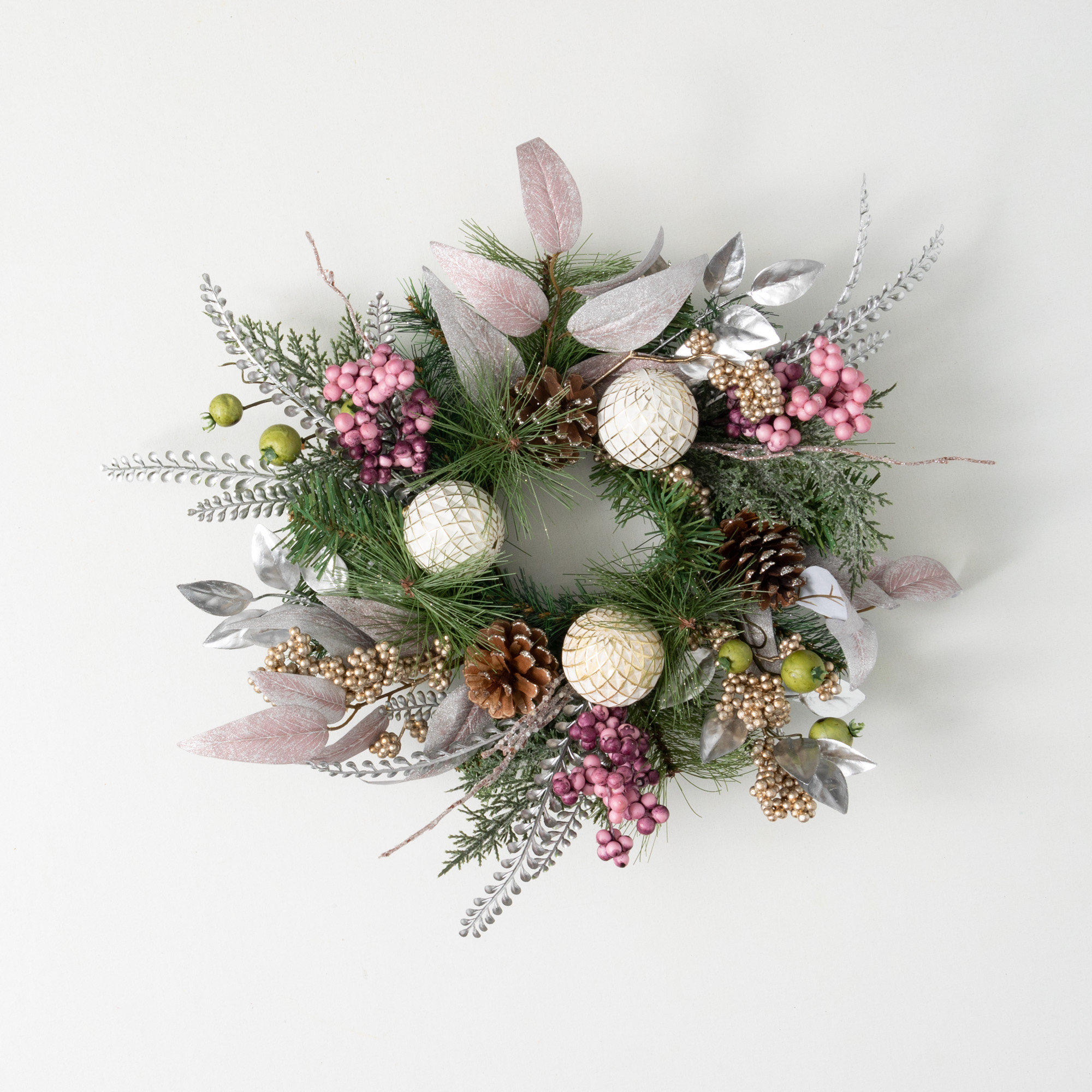 The Holiday Aisle® Macabe Faux Pine Wreath | Wayfair