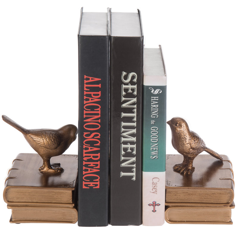 Red Barrel Studio® Birds & Books Resin Bookends & Reviews | Wayfair