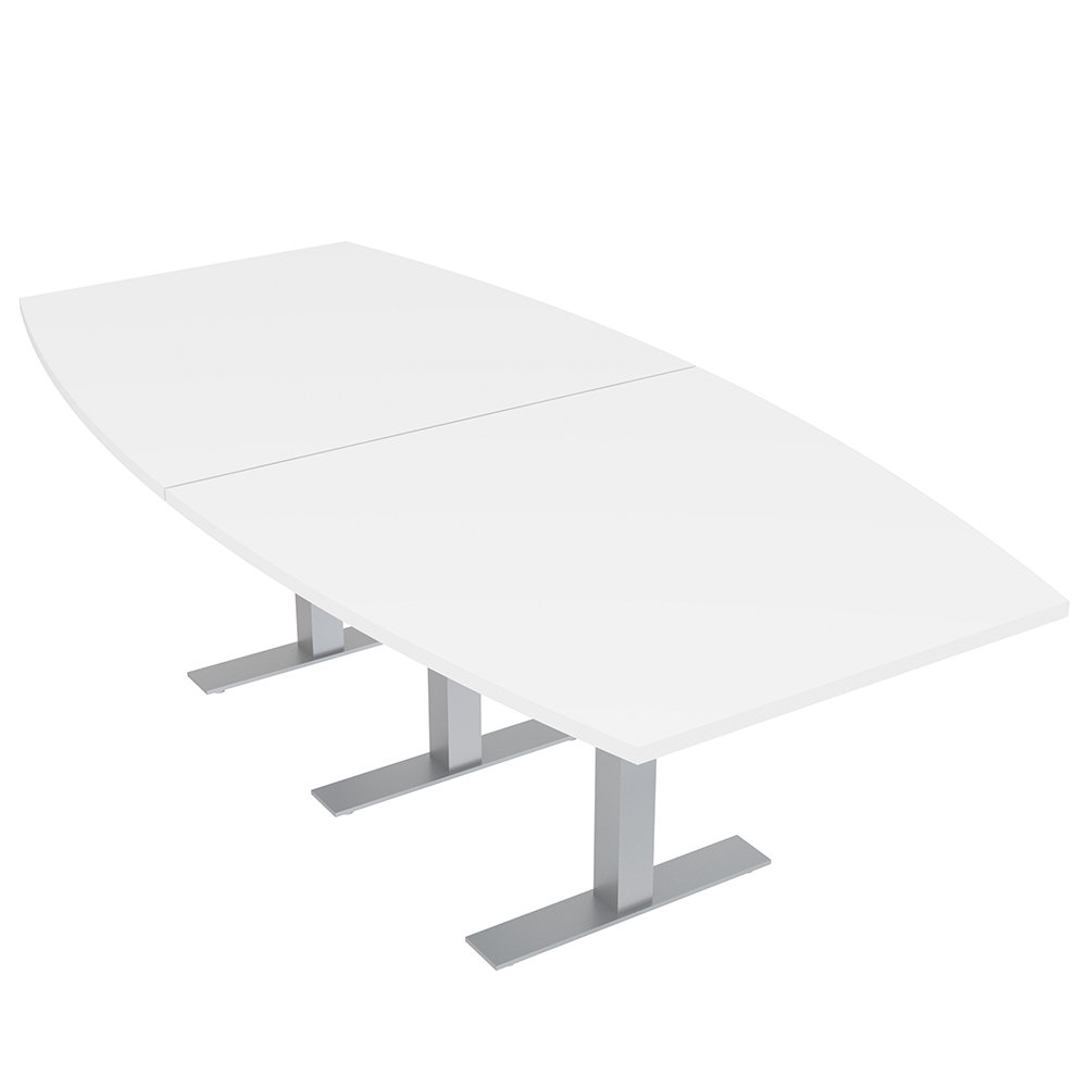 Skutchi Designs, Inc. 8 Person Boat Shape Conference Table with Metal T ...