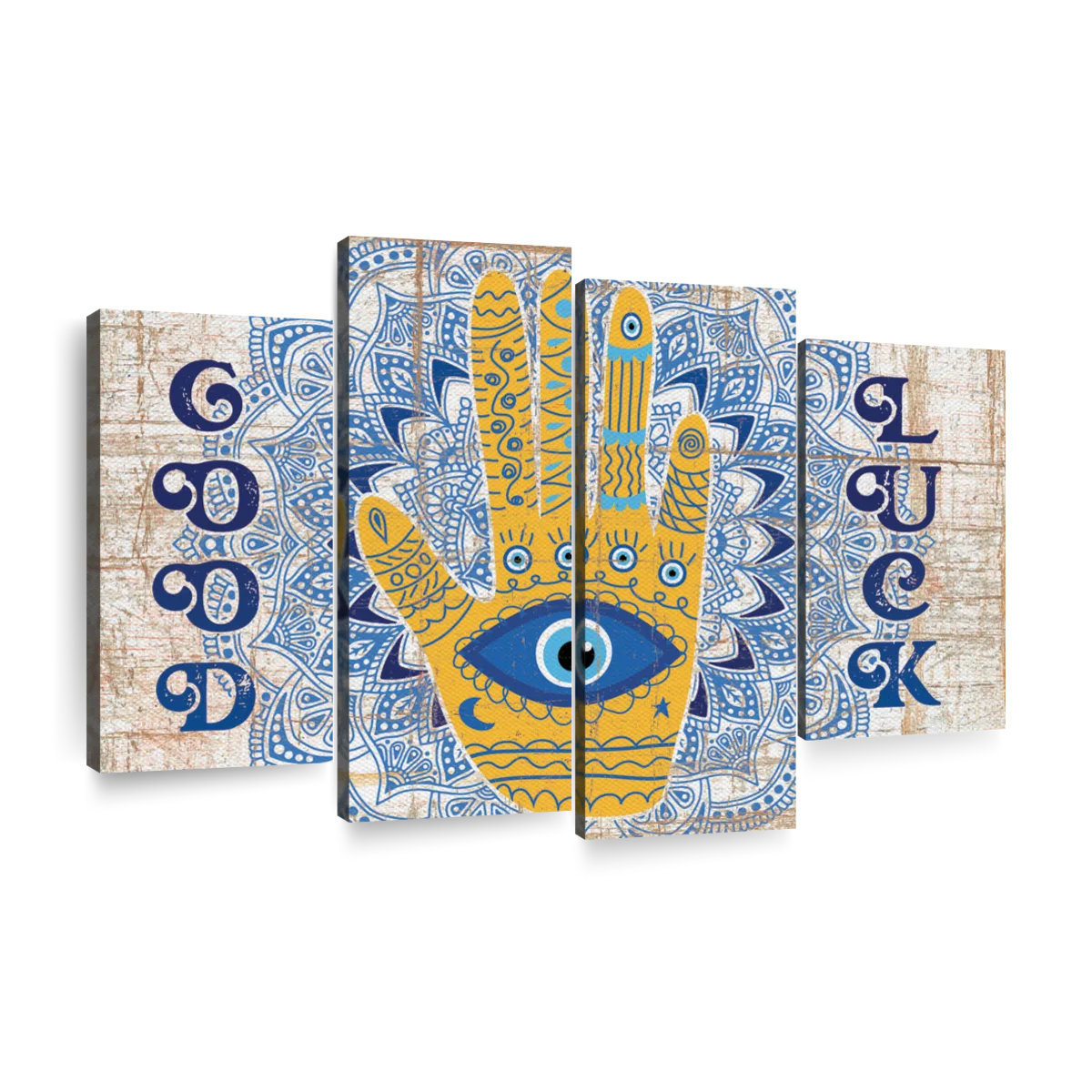 Bungalow Rose Hamsa Good Luck Symbol Multi Piece Canvas Print - Wayfair ...