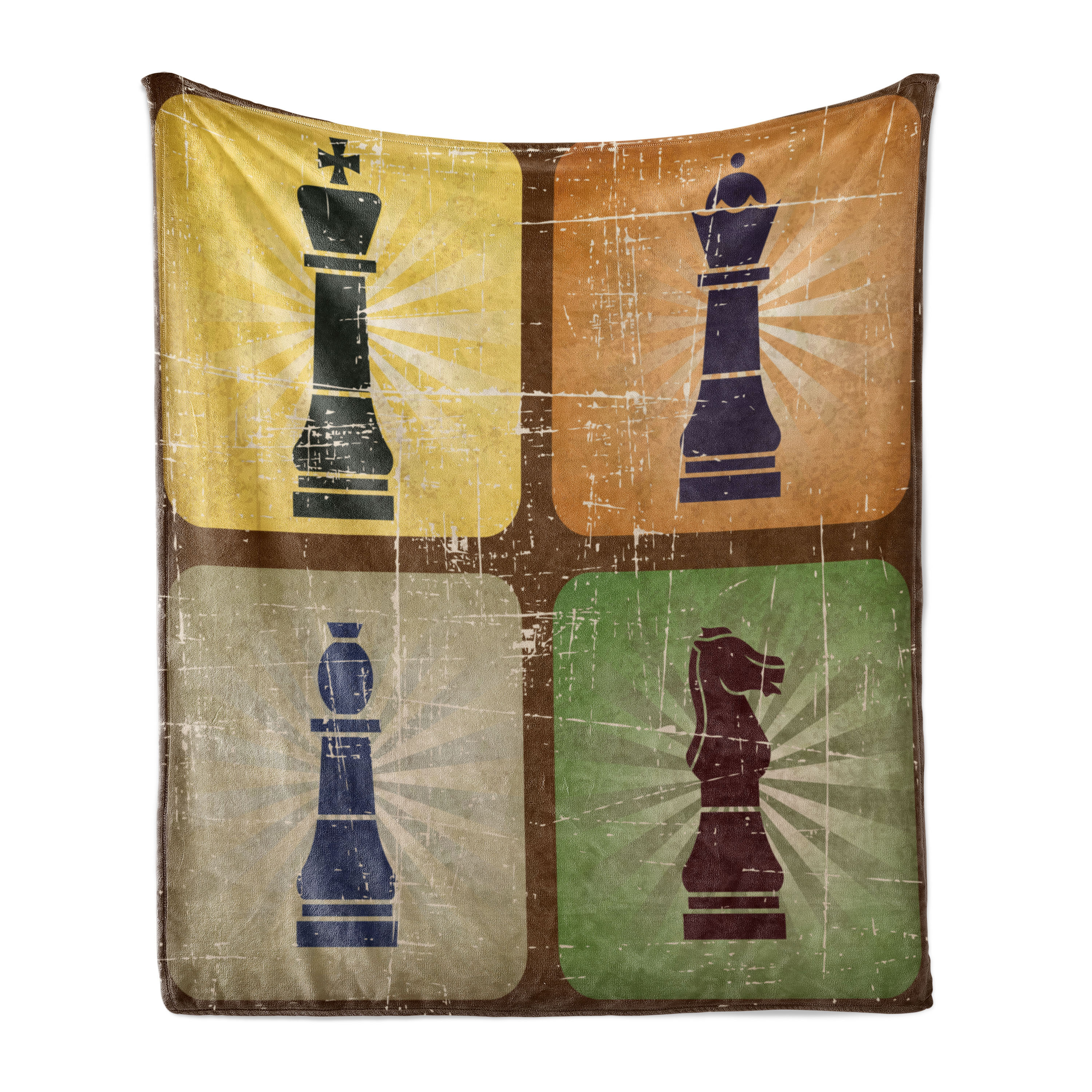 Ambesonne Board Game Fleece Throw Blanket Vintage Chess Pieces ...